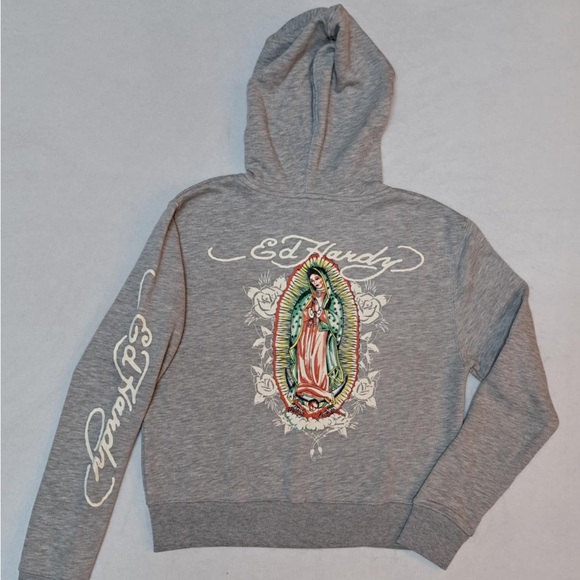 Ed Hardy | Tops | Ed Hardy Virgin Mary Of Guadalupe Fullzip Hoodie ...